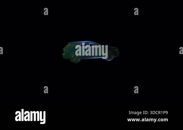 Exploded view animation of a generic suv, rotating and showing its ...