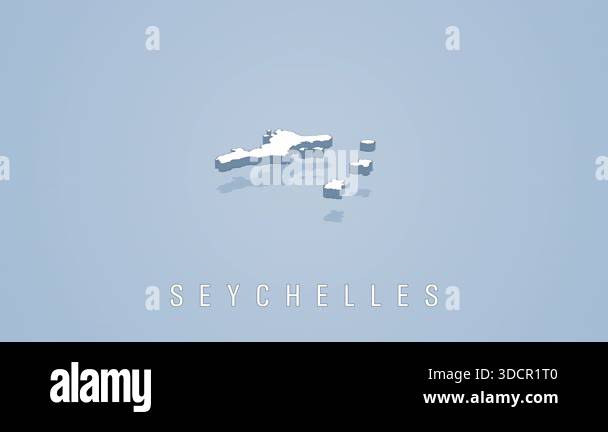 Seychelles map rotating smoothly, representing geographical location ...