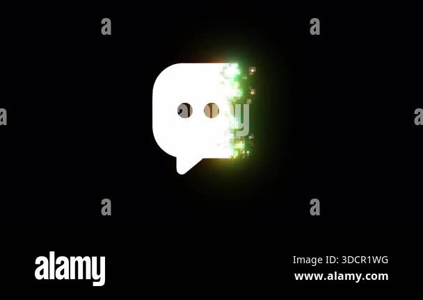 White chat bubble icon with three dots is appearing and disappearing ...