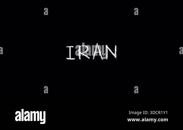 White text appearing on a black background shows the words ip and iran ...