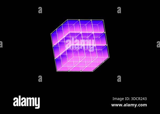 Looping of Transparent Glass Morphism 3D Wireframe Abstract Graphic ...