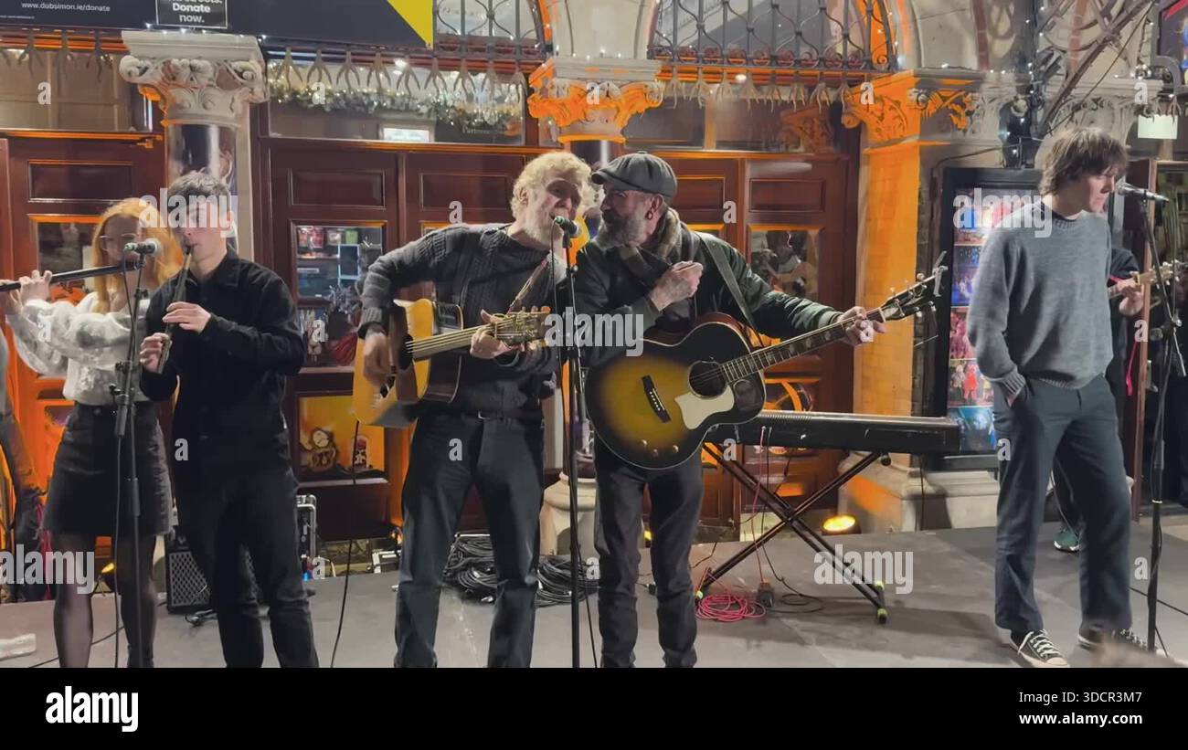 Charity busk draws hundreds to Dublin city centre Stock Video Footage ...
