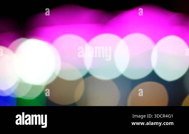 Vibrant Pink and Multicolor Bokeh Lighting Overlay Against Dark ...