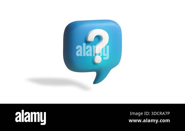 speech bubble with question mark 3d icon animation. support motion ...
