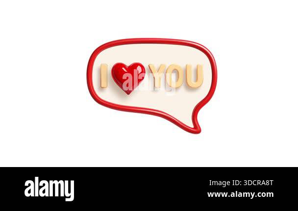 i love you in Chat Bubble motion animation Stock Video Footage - Alamy