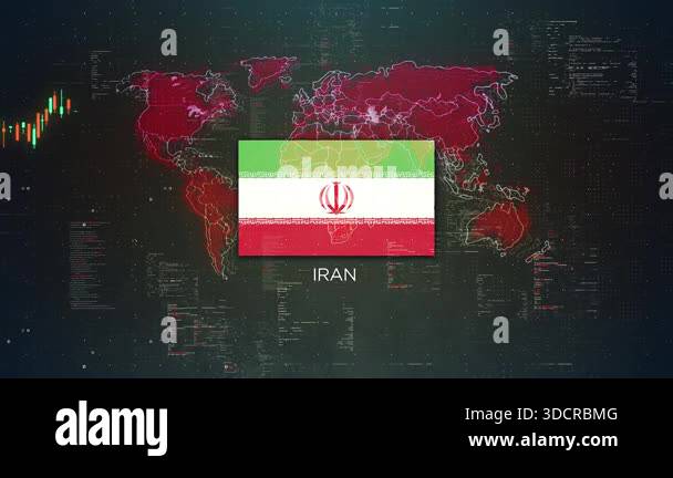 Iran Stock Market Chart Background with Flag Stock Video Footage - Alamy