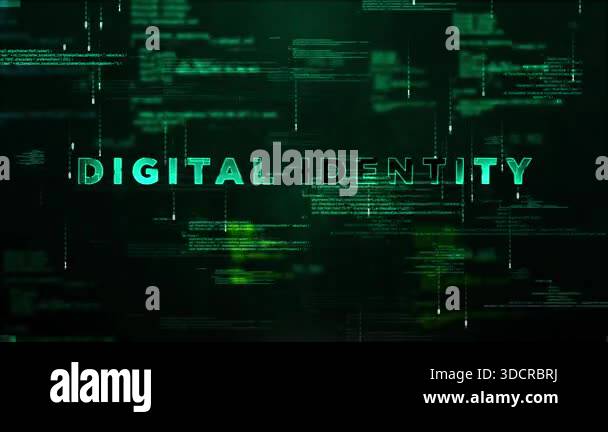 Digital Identity Word on Style Hologram Video 02 Stock Video Footage ...