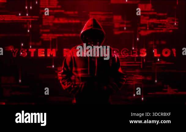 System Resources Low Word on Style Hologram Video 02 Stock Video ...