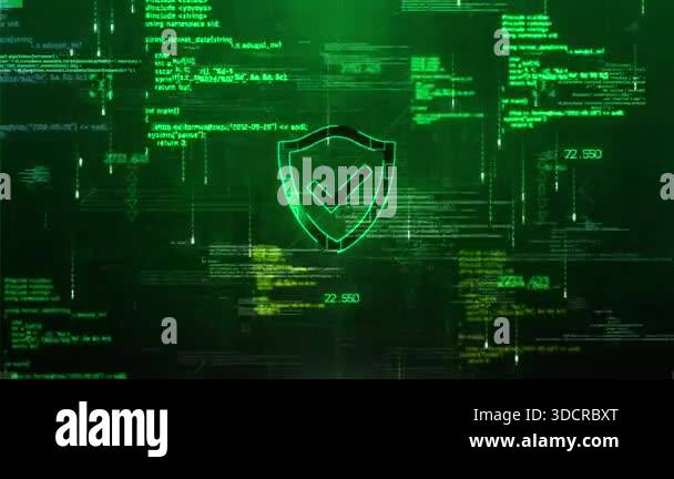 Production Logo Icon Glitch HUD Satelite Style Hologram Video 03 Stock ...