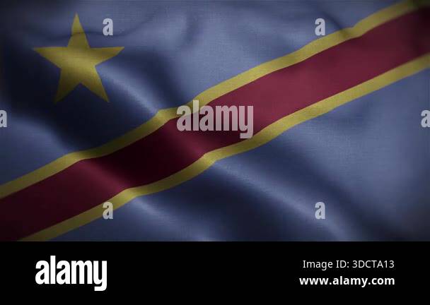 Congo Democratic Republic of the Wavy Flag in the Wind Stock Video Footage - Alamy
