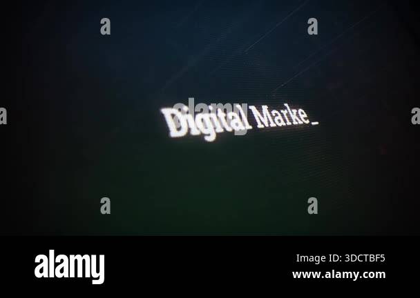 Digital Marketing on digital screen message on computer screens Stock ...