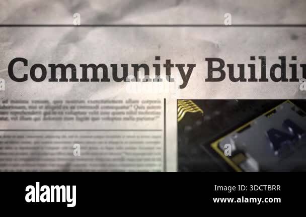 Community Building Title on Digital Newspaper Stock Video Footage - Alamy
