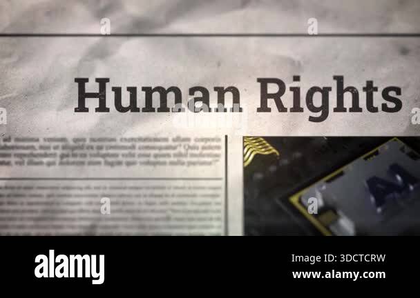 Human Rights Title on Digital Newspaper Stock Video Footage - Alamy