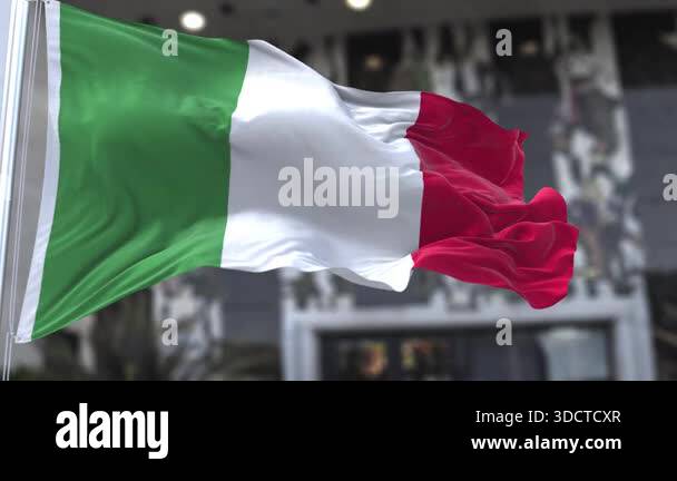 Italy Wavy Flag in the Wind Waving Official Flag 4K Stock Video Footage ...