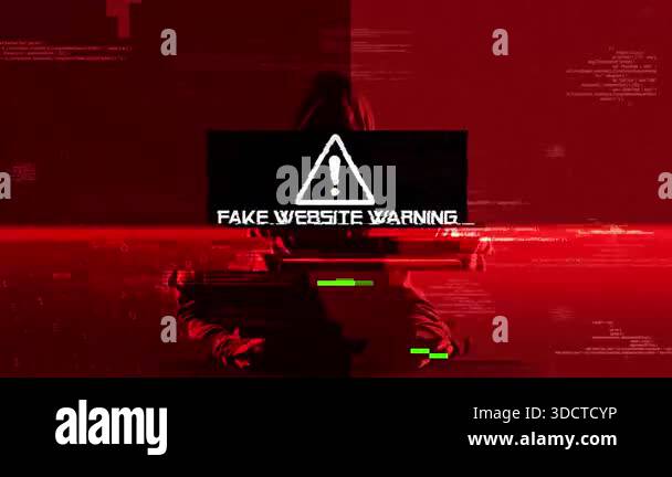 Fake Website Warning text on no signal background Stock Video Footage ...