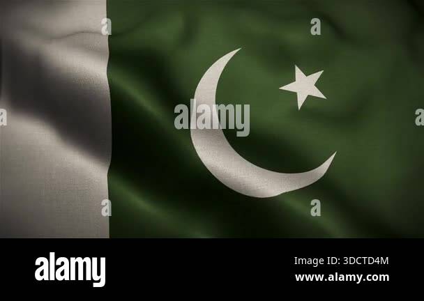 Pakistan Wavy Flag in the Wind in Slow Motion Waving Official Flag ...