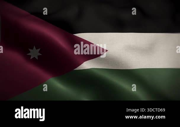 Jordan Wavy Flag in the Wind in Slow Motion Waving Official Flag Stock ...