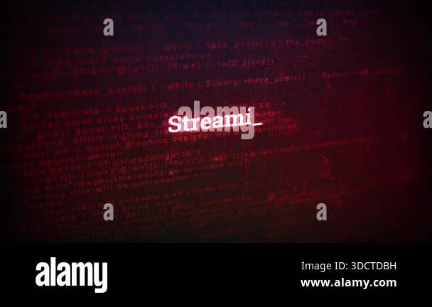 Streaming on digital screen message on computer screens V01 Stock Video ...