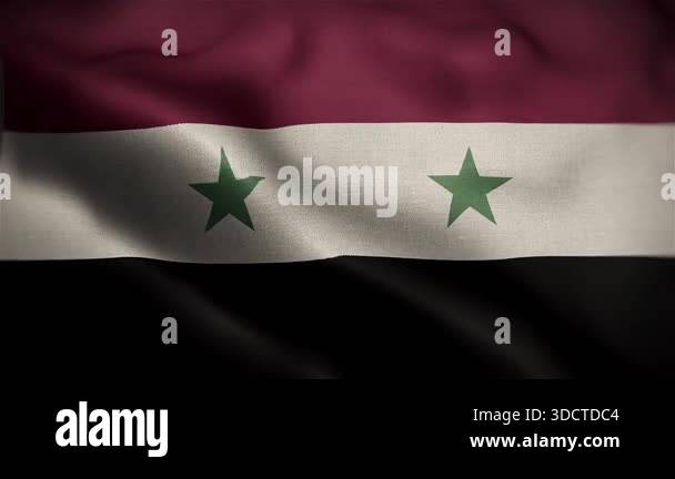 Syria Wavy Flag in the Wind in Slow Motion Waving Official Flag Stock ...