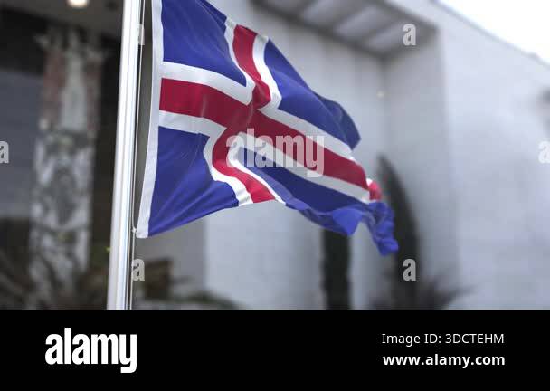 Iceland Flag in the Wind Waving Official Flag 4K Stock Video Footage ...