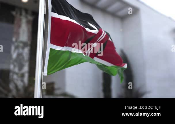 Kenya Flag in the Wind Waving Official Flag 4K Stock Video Footage - Alamy