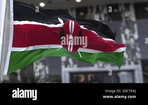 Kenya Wavy Flag in the Wind Waving Official Flag 4K Stock Video Footage ...