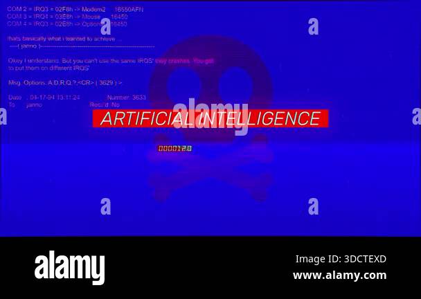 Artificial Intelligence Text on hacking background screen Stock Video ...