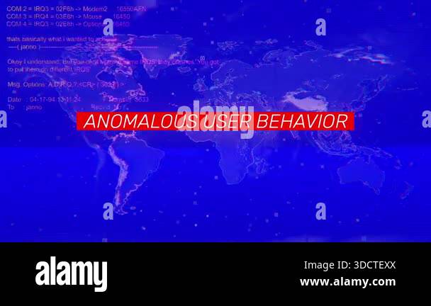 Anomalous User Behavior Text on hacking background screen Stock Video ...
