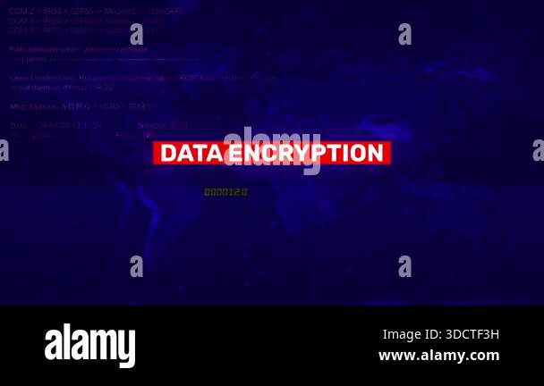 Data Encryption Error Warning Text on hacking background screen Stock ...
