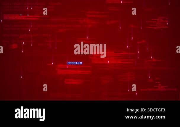 Erorr Warning on hacking background screen Red color Stock Video ...