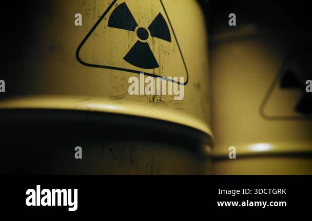 Close Up Radioactive Symbol on Grungy Yellow Barrel Stock Video Footage ...