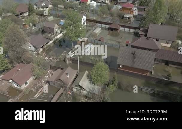 Stunning aerial drone footage capturing a large-scale flood disaster ...