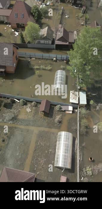Stunning aerial drone footage capturing a large-scale flood disaster ...