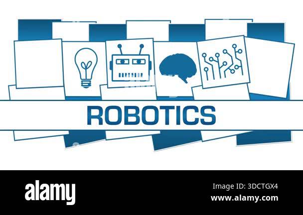 Robotics concept animation with text and technology symbols Stock Video ...