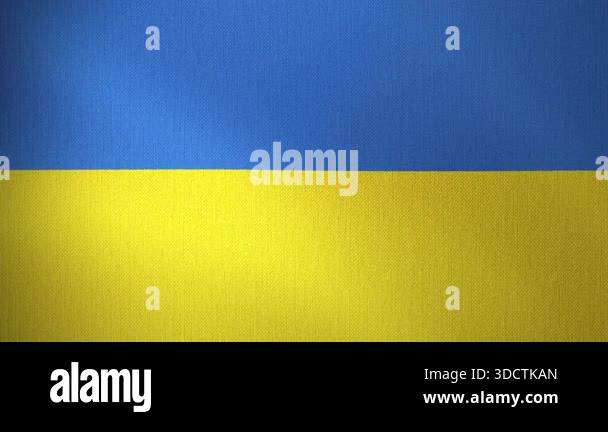 The Ukrainian flag flutters in the wind. Looping animation. Background ...