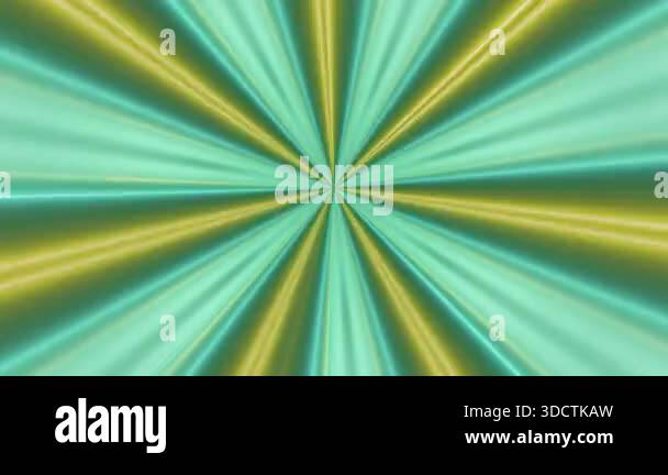 Abstract green and blue light rays radiating from center, futuristic ...