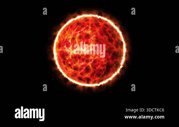 Abstract fireball. A bright orange sphere radiating light Stock Video ...