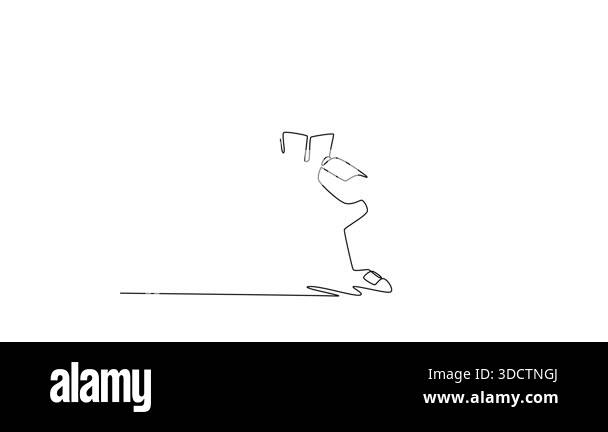 Self drawing animation of single line draw samurai in full armor taking ...