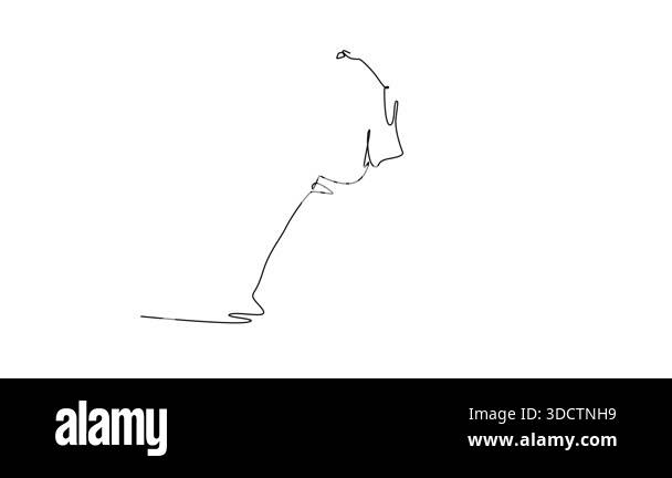 Animated self drawing of continuous line draw powerful samurai warrior ...