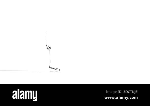 Self drawing animation of single line two Arab men in professional ...