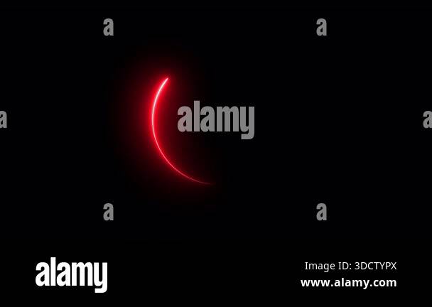 Red neon trail circle, representing concepts like progress, loading ...