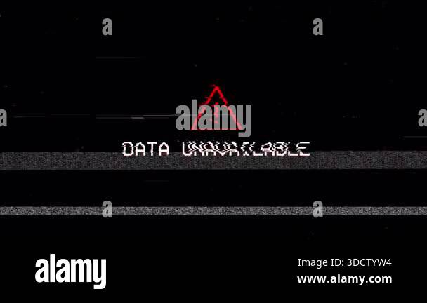 Data unavailable glitch error screen animation, ideal for concepts ...