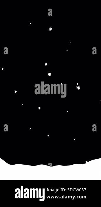 White snowdrift grows upward during snowfall, vector animation on ...