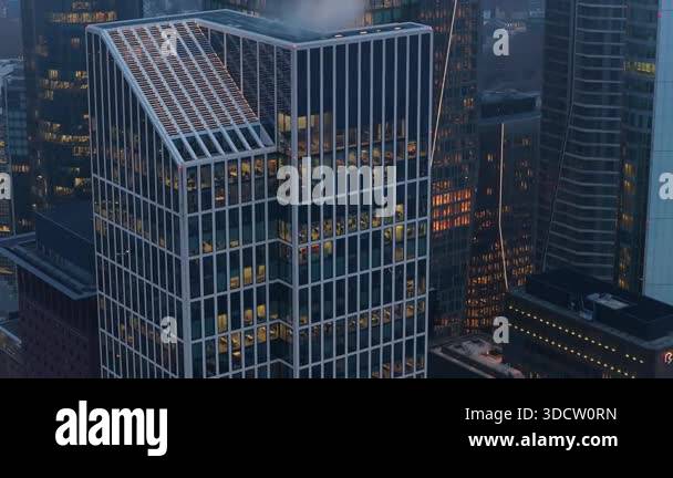 Close up aerial view of TaunusTurm modern skyscraper rooftop in ...