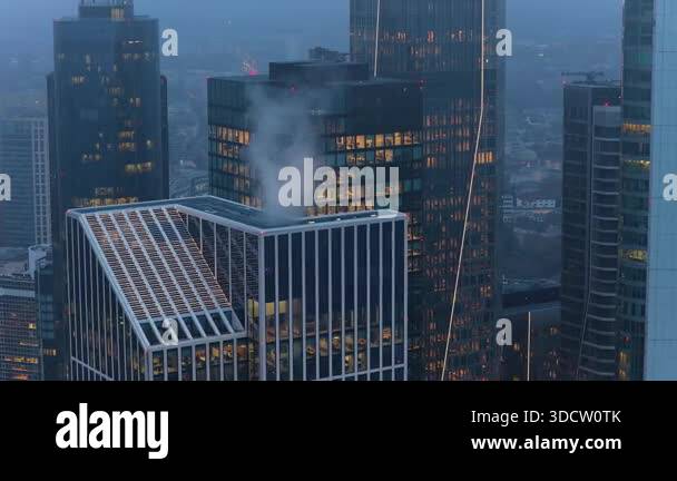 Breathtaking aerial view of TaunusTurm modern skyscraper rooftop in ...