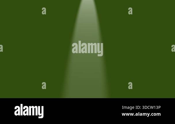 single spotlight beam on green screen. stage spotlight moving animation ...