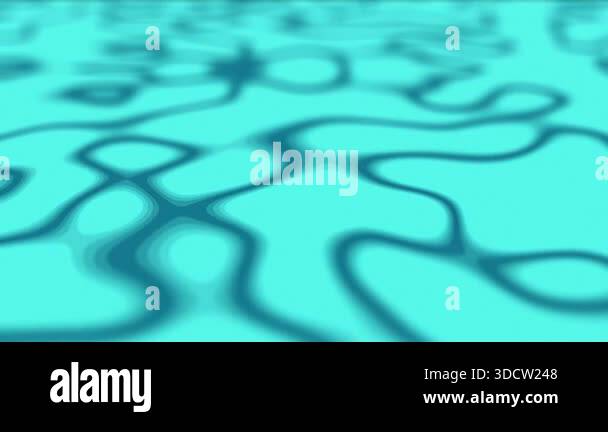 Bright flowing turquoise motion background with illuminated fluid ...