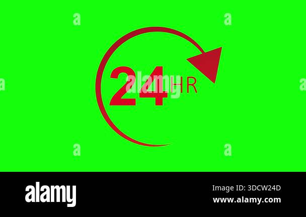 24 Hour Arrow Animation on Green Screen Stock Video Footage - Alamy