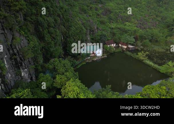 Asia, Land flooded by summer typhoon in Ninh Binh and Tam Coc in Red ...