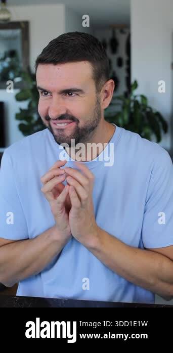 Man planning an evil revenge at home Stock Video Footage - Alamy
